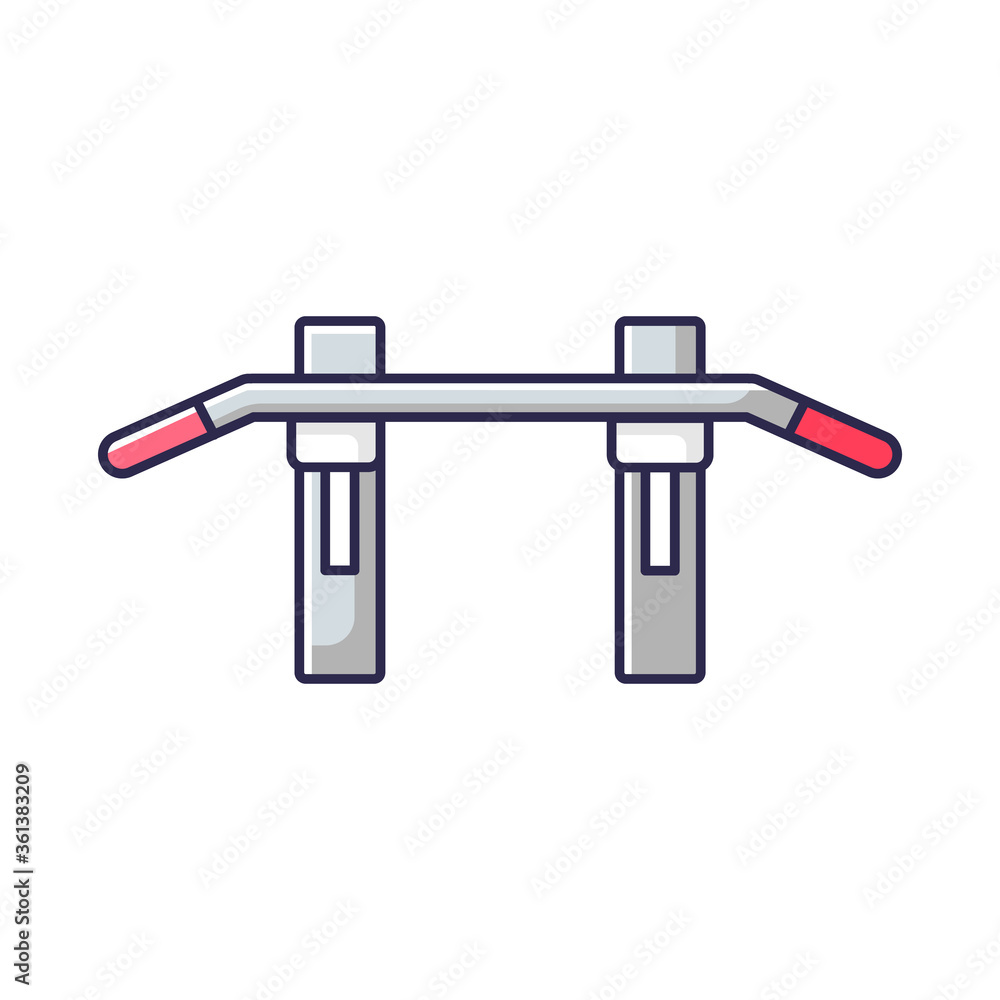 Pull up bar RGB color icon. Upper body workout, bodybuilding exercise ...