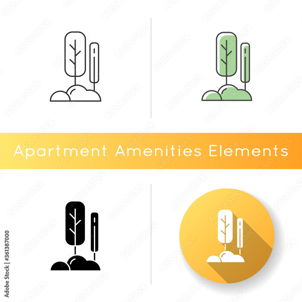 Park icon. Public garden. Environment and ecology. Wildlife landscape ...