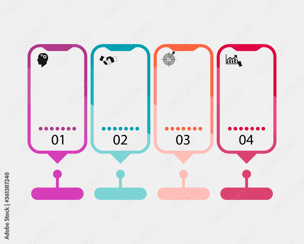 Business data visualization, infographics. Scheme of the process of ...