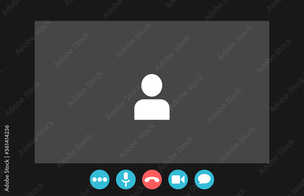 Video call screen template. Video call interface. Vector page of the ...