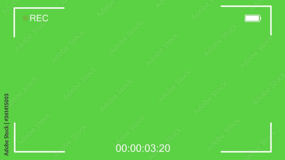 Camera recording screen, viewfinder on black background Stock Video ...