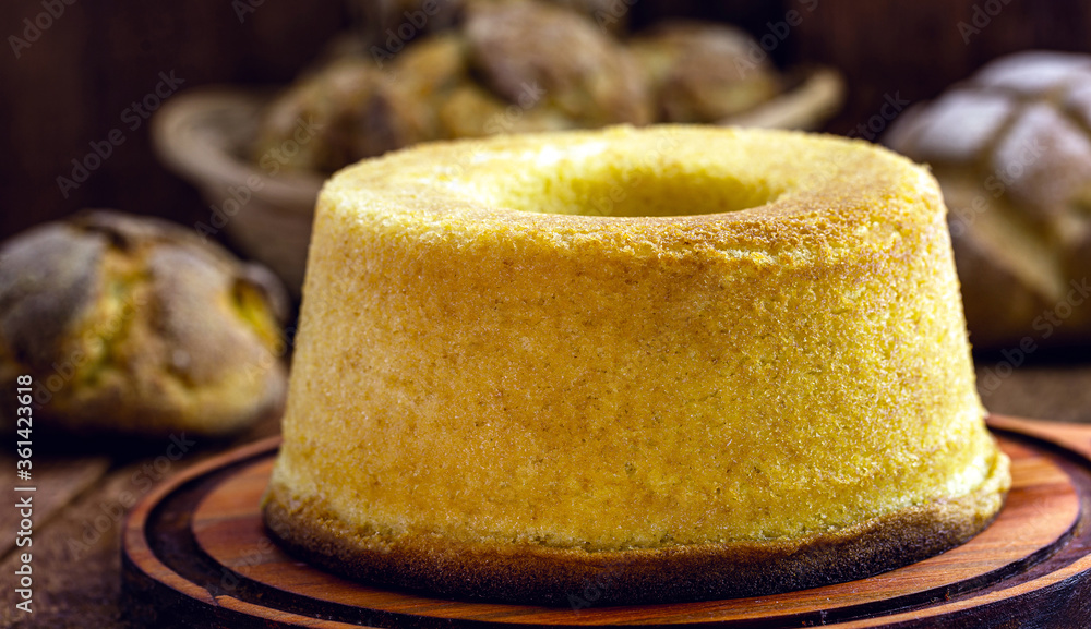 cornmeal cake, typical Brazilian cake made with corn flour, called ...