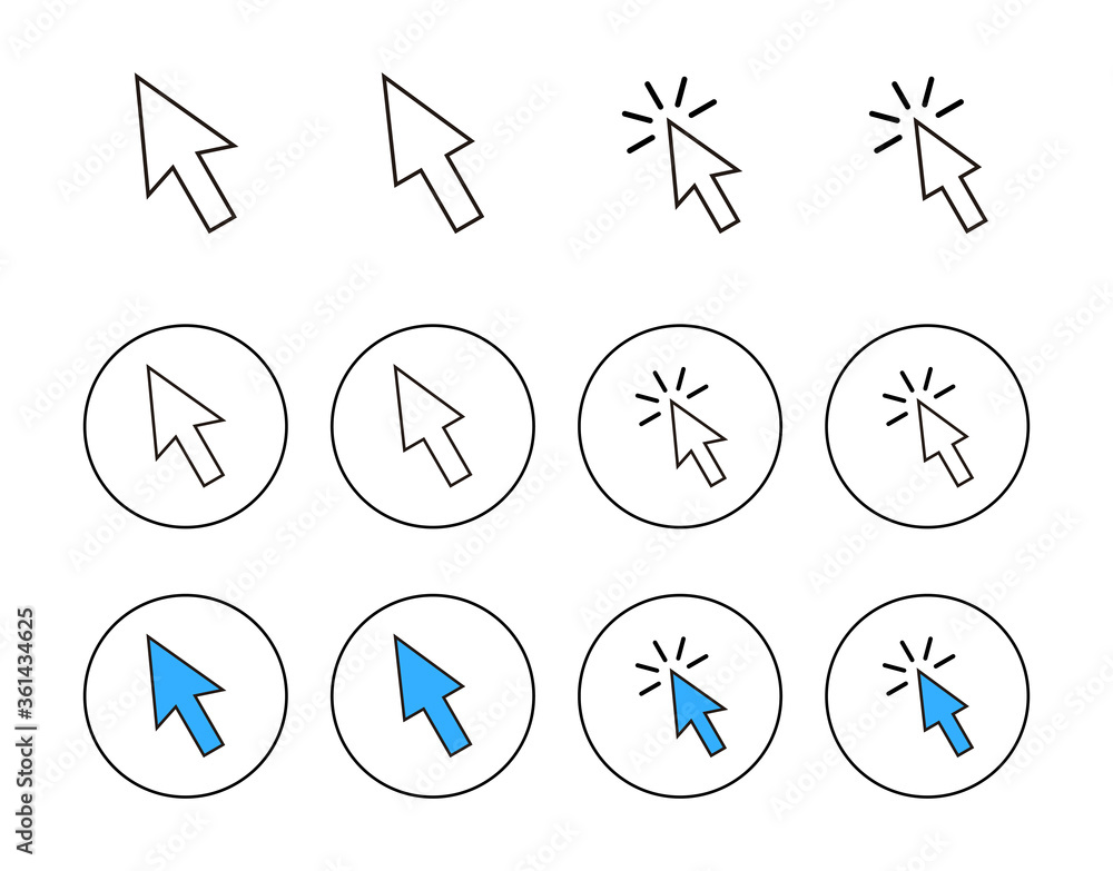 Click arrow icon simple, Cursor icon, Computer mouse click cursor black ...