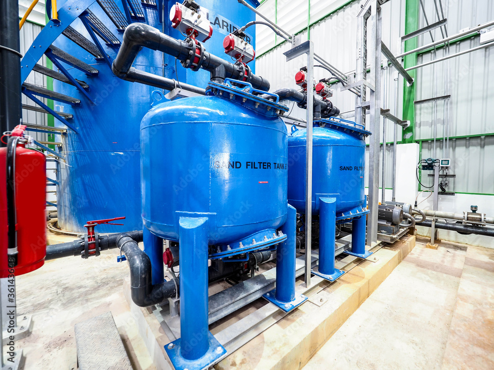 Tank of sand filter for remove dirty and particle from water in water ...