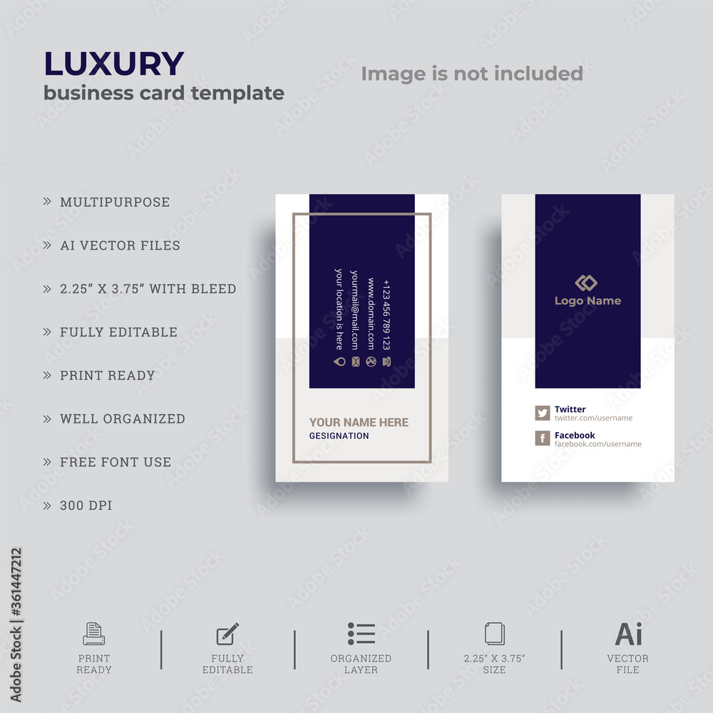Luxury Hotel Business card with picture, corporate business card modern ...