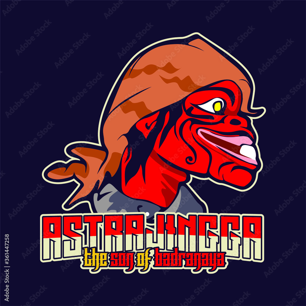 a puppet of wayang face side view vector Stock Vector | Adobe Stock