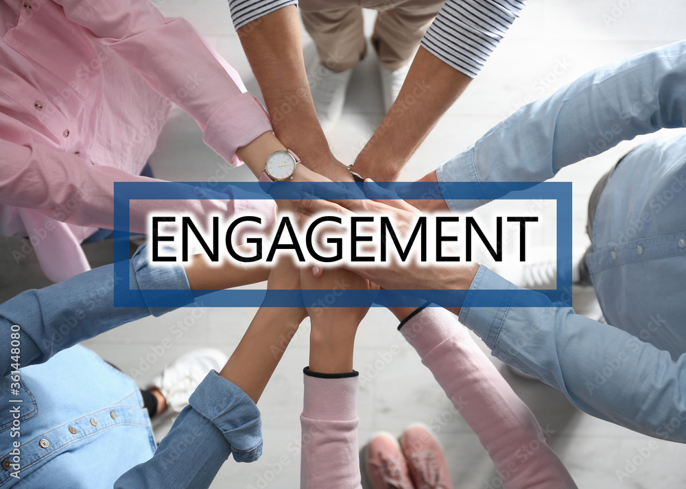 Engagement concept. People holding hands together, top view Stock Photo ...