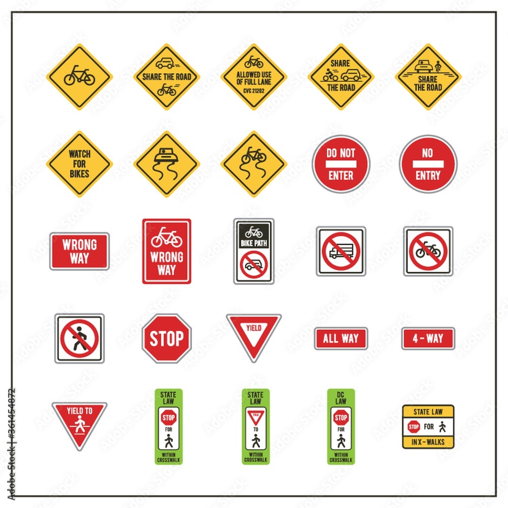 Collection of road signs Stock Vector | Adobe Stock