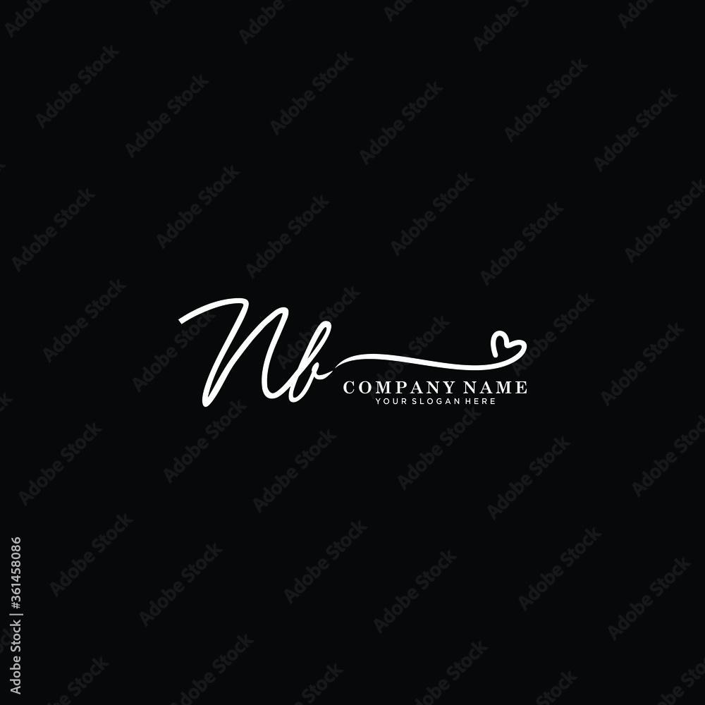 NB initials signature logo. Handwriting logo vector templates. Hand ...
