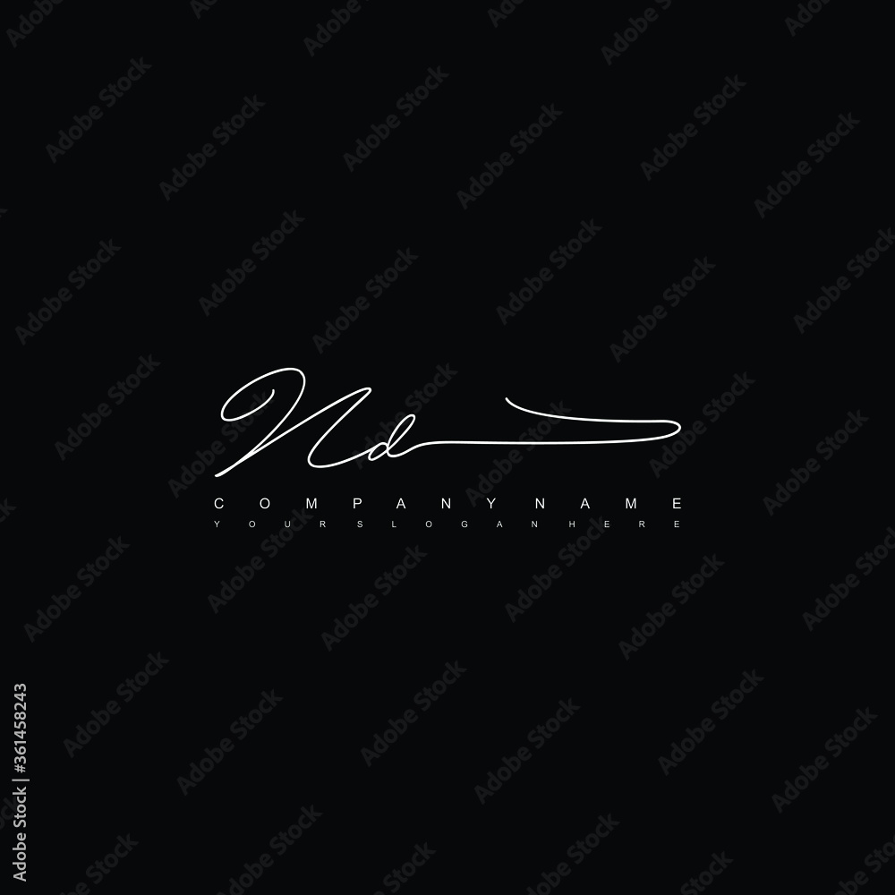 ND initials signature logo. Handwriting logo vector templates. Hand ...