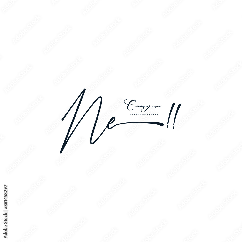 NE initials signature logo. Handwriting logo vector templates. Hand ...