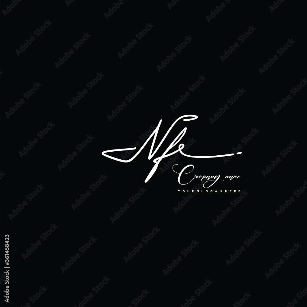 NF initials signature logo. Handwriting logo vector templates. Hand ...
