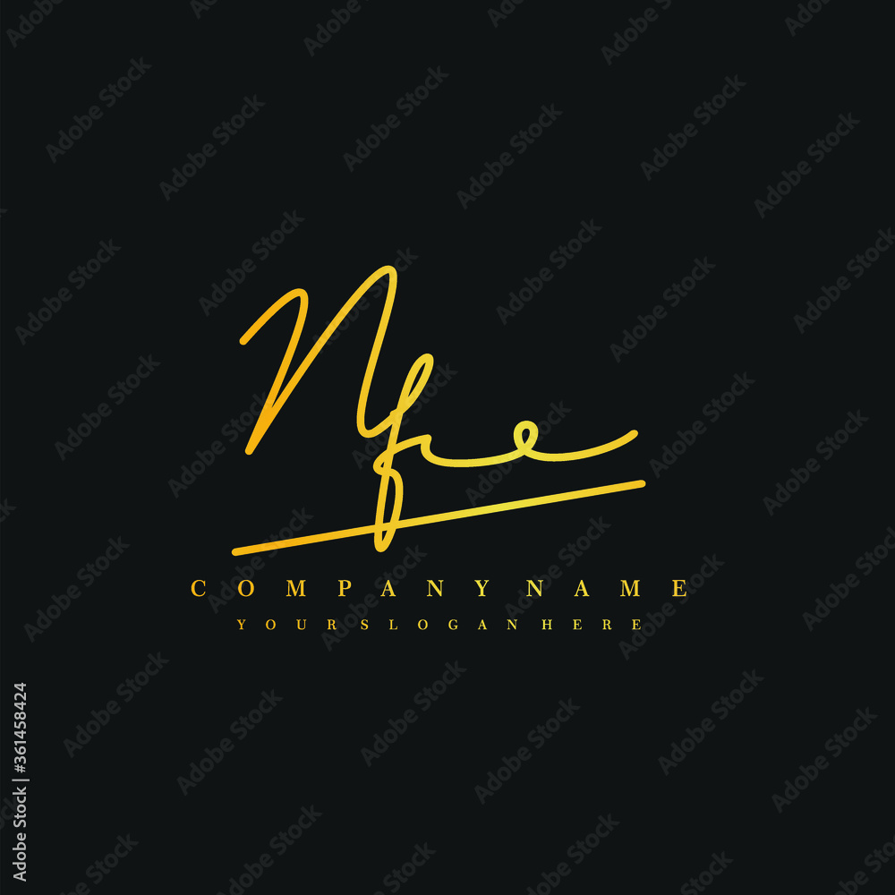 NF initials signature logo. Handwriting logo vector templates. Hand ...
