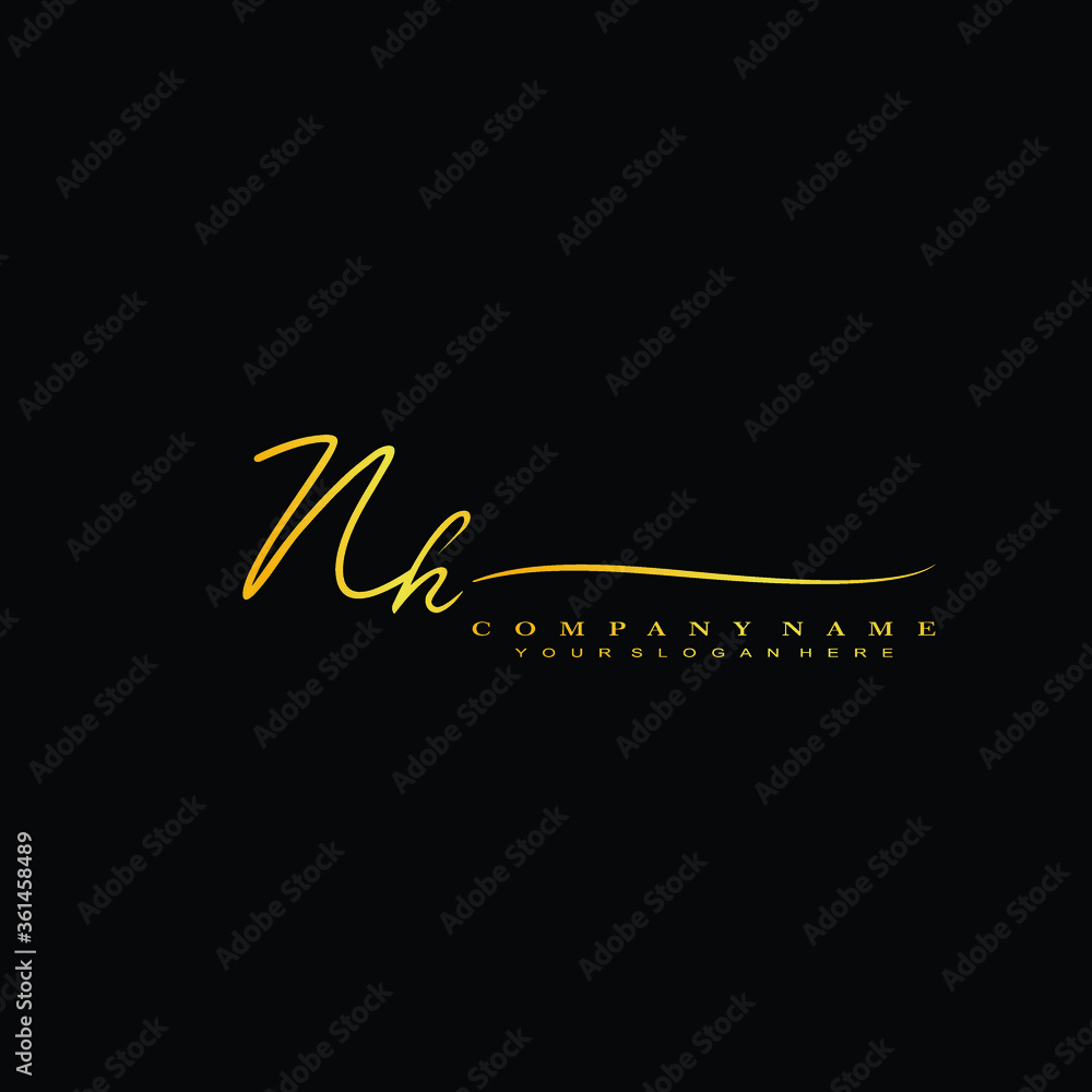 NH initials signature logo. Handwriting logo vector templates. Hand ...