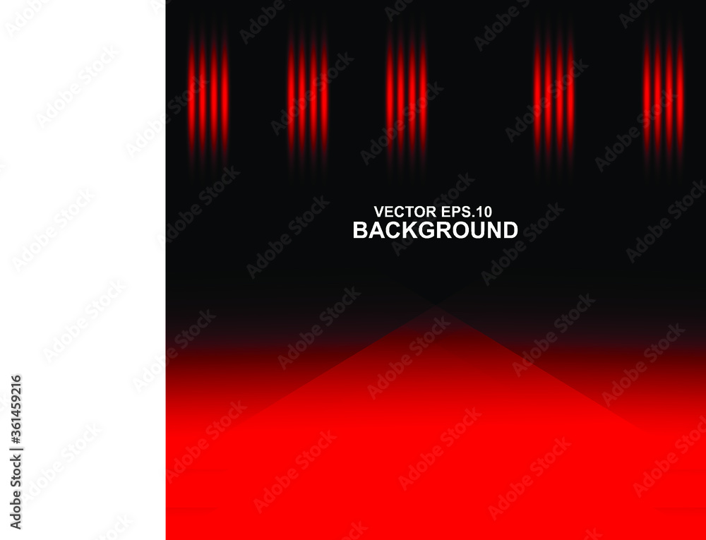 Vector abstract red light modern design for background. Black ...