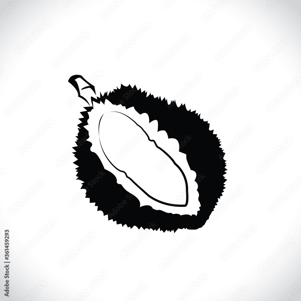 Vector of durian, logo and icon durian isolated on the white background ...