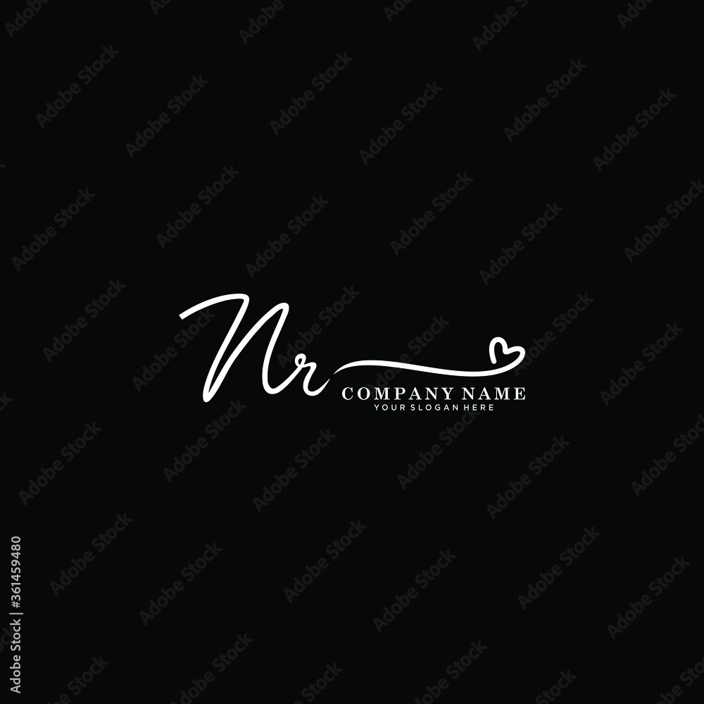 NR initials signature logo. Handwriting logo vector templates. Hand ...