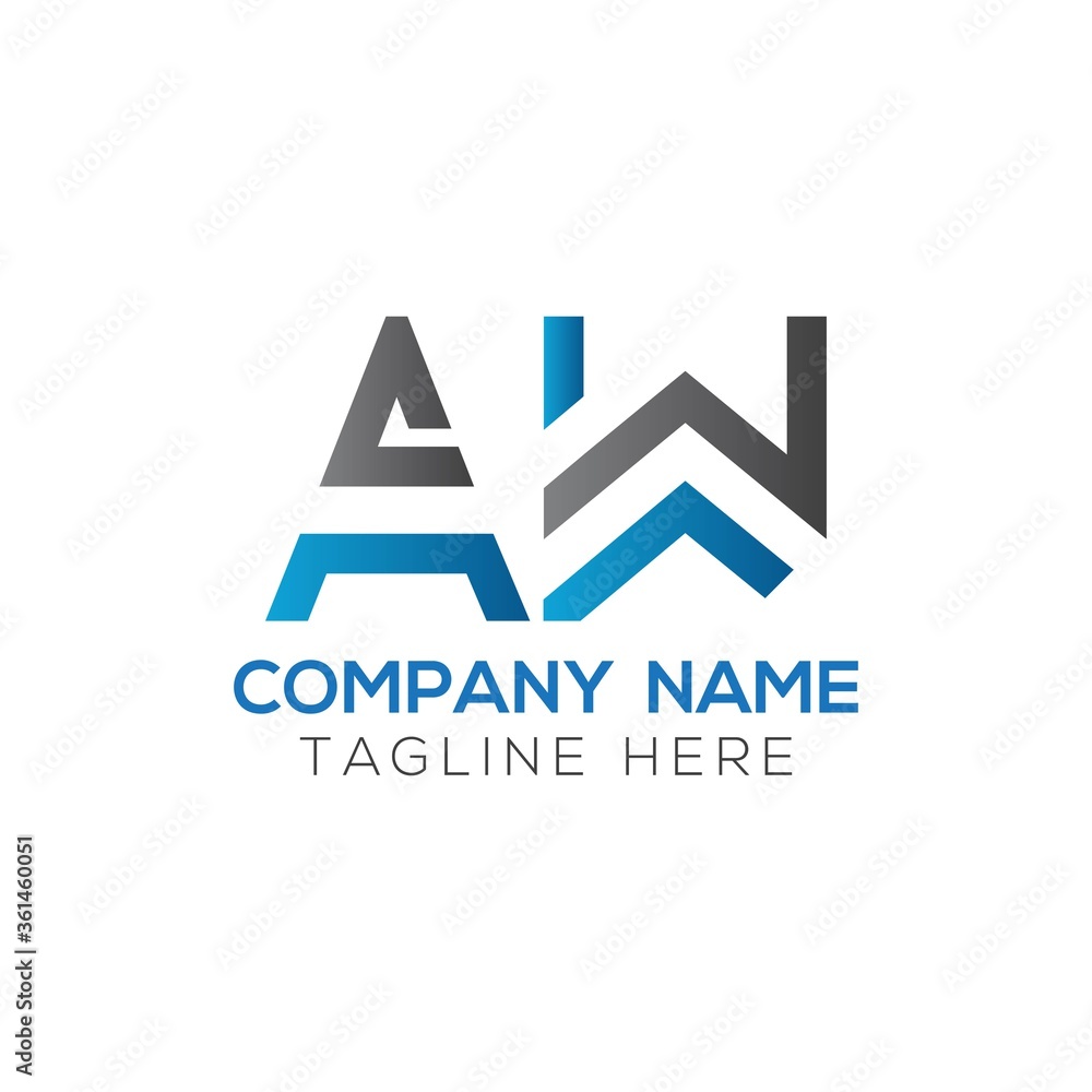 Initial AW Letter Logo Design Modern Business Typography Vector ...