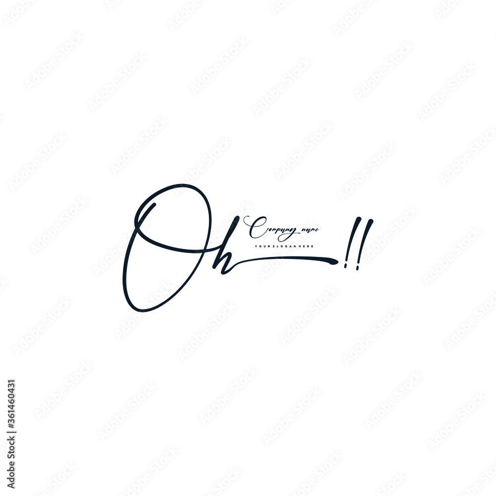 OH initials signature logo. Handwriting logo vector templates. Hand ...