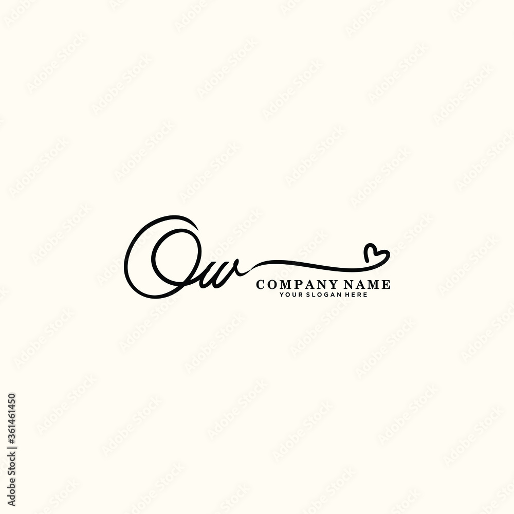 OW initials signature logo. Handwriting logo vector templates. Hand ...