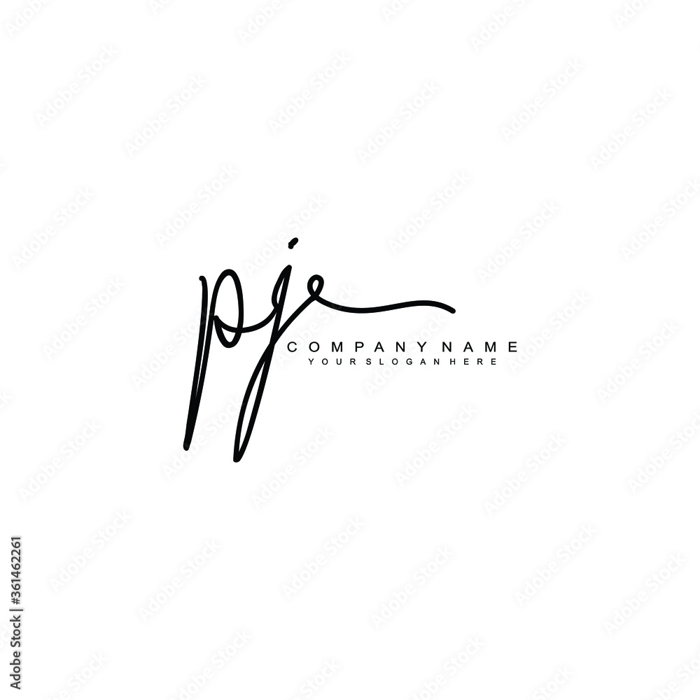 PJ initials signature logo. Handwriting logo vector templates. Hand ...