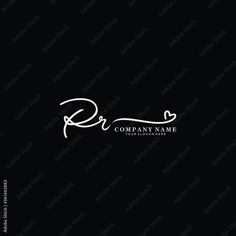 PR initials signature logo. Handwriting logo vector templates. Hand ...