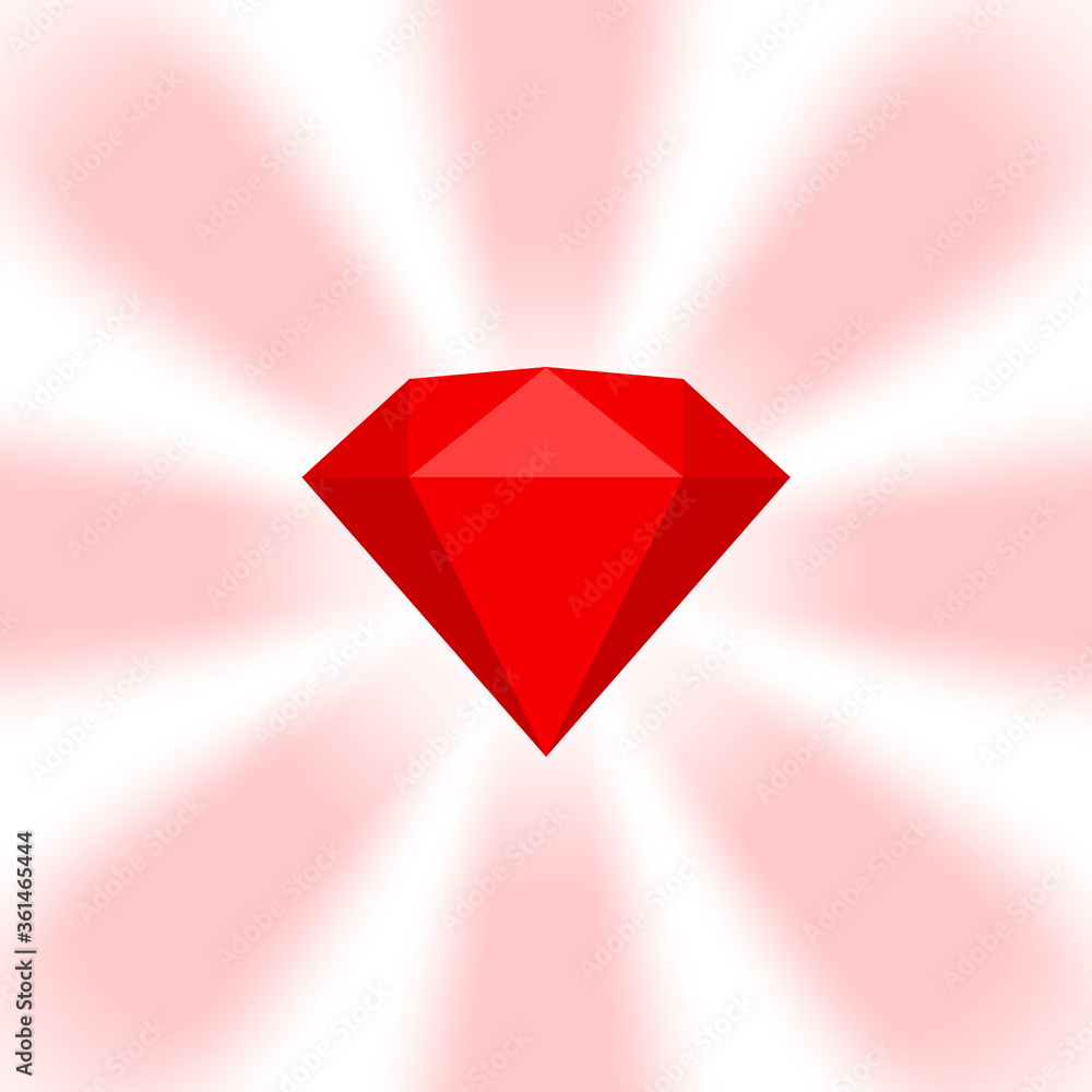 red diamond gemstone on zoom comics, red flat diamonds jewelry icon ...