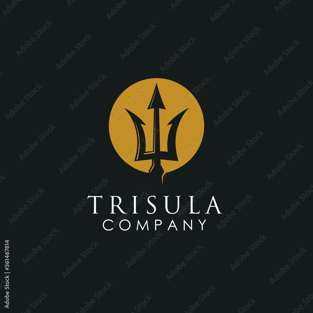 trident badge logo design inspiration Stock Vector | Adobe Stock