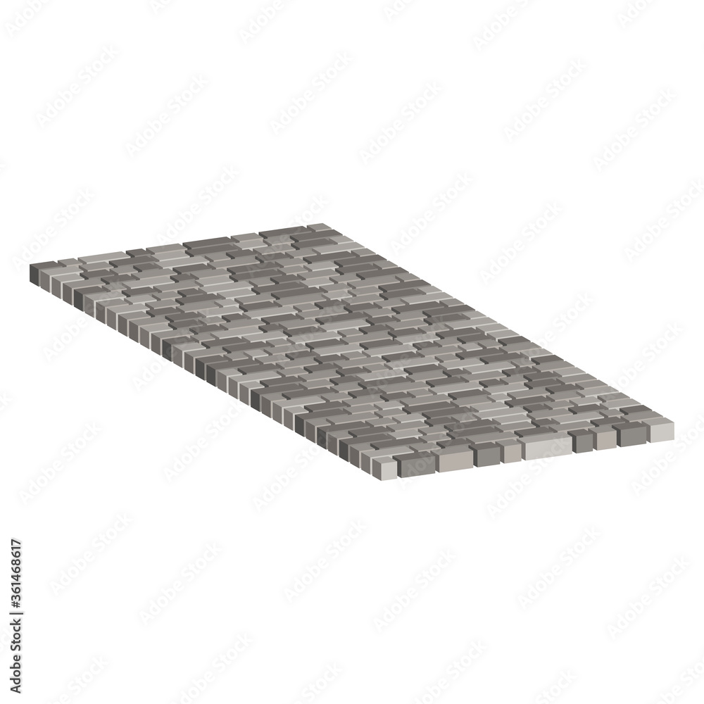 Layout example of paving slabs.Vector isometric and 3D view. Stock ...