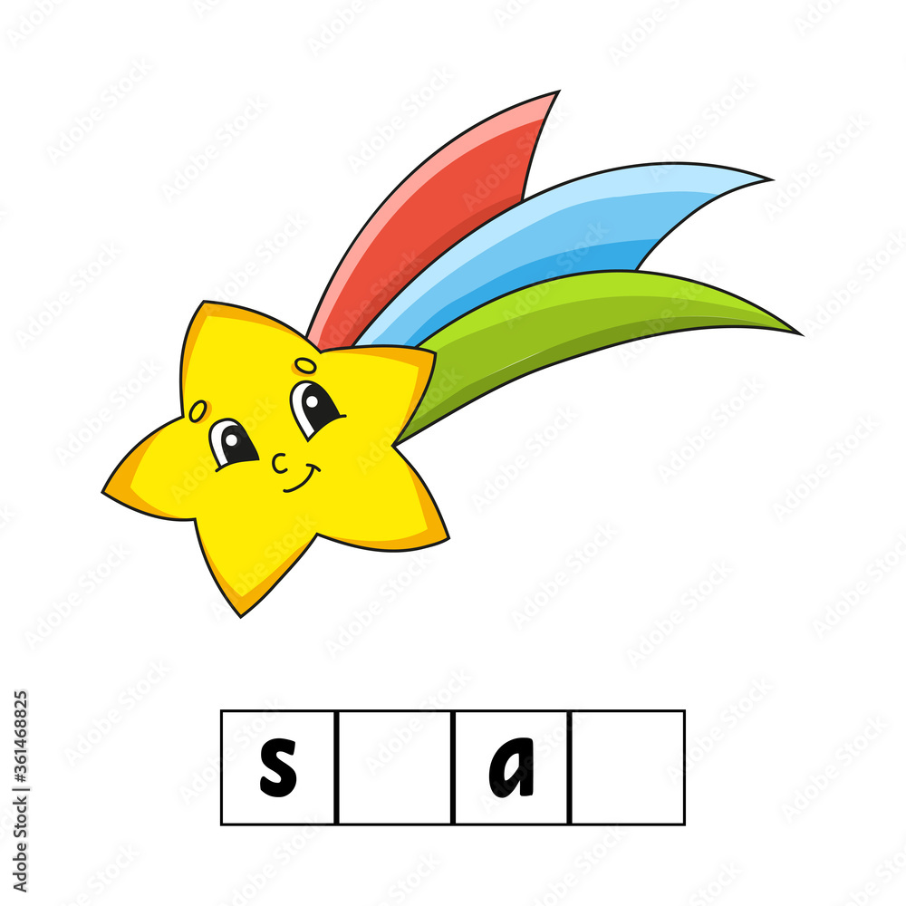 Words puzzle. Education worksheet. Learning game for kids. Color ...