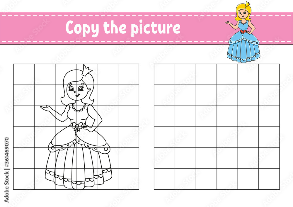 Copy the picture. Coloring book pages for kids. Education developing ...