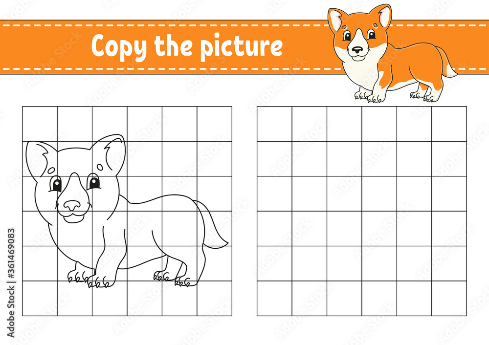 Copy the picture. Coloring book pages for kids. Education developing ...
