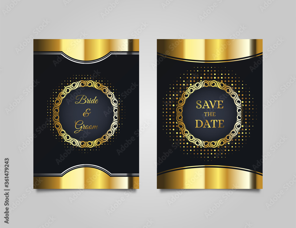 Luxury wedding invitation card design. Wedding invitation set with ...