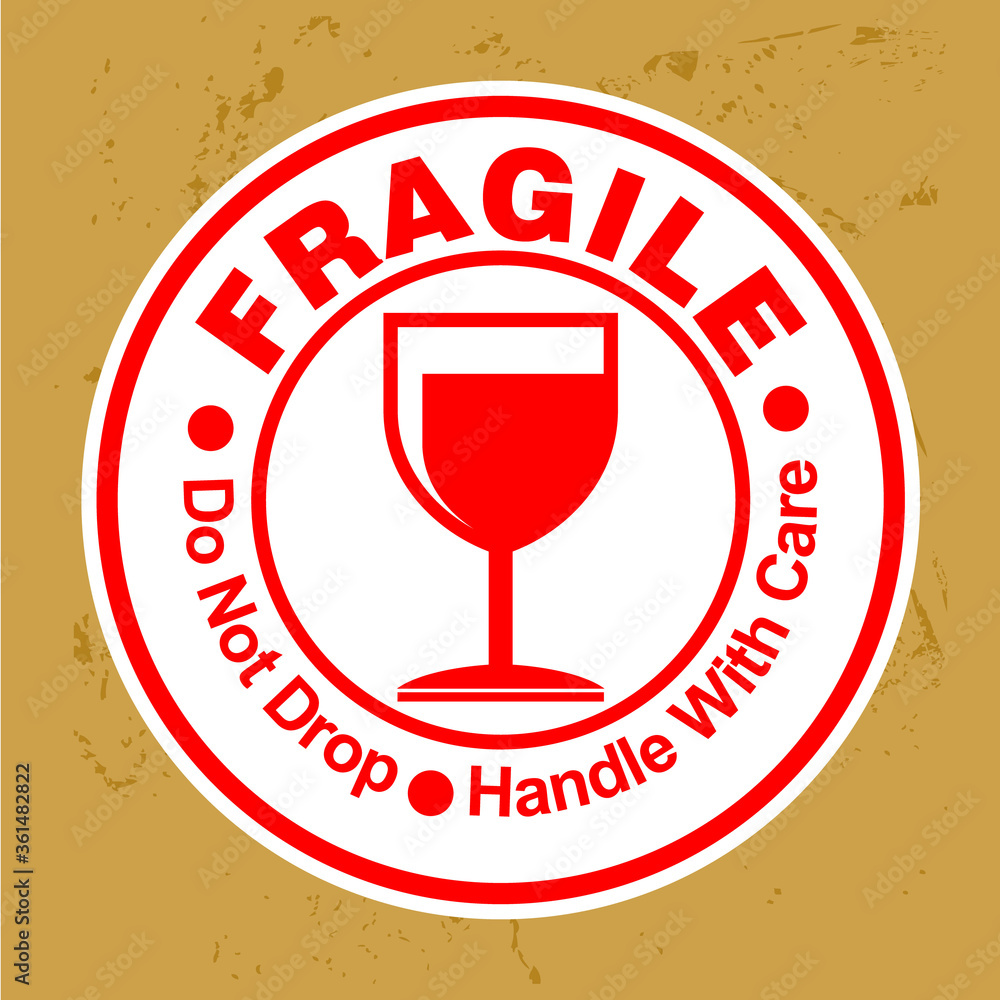 Fragile, do not drop and handle with care vector de Stock | Adobe Stock