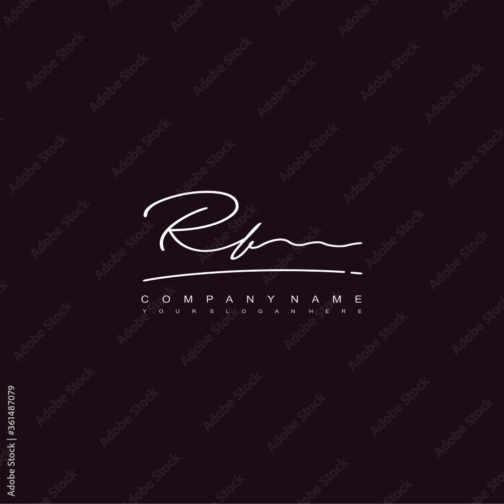 RB initials signature logo. Handwriting logo vector templates. Hand ...