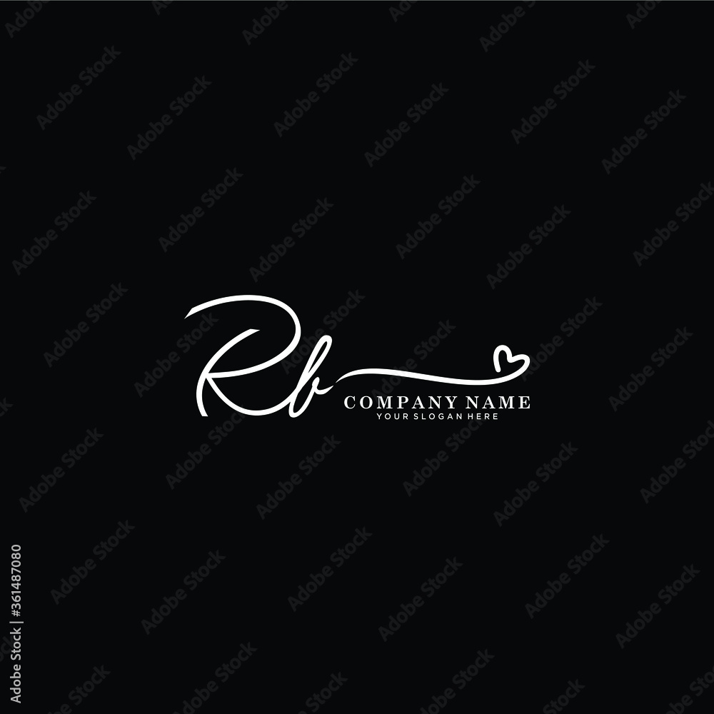 RB initials signature logo. Handwriting logo vector templates. Hand ...