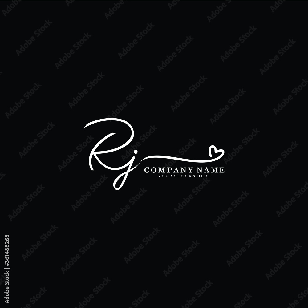 RJ initials signature logo. Handwriting logo vector templates. Hand ...