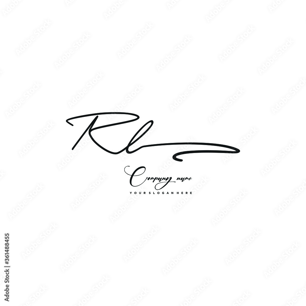 RL initials signature logo. Handwriting logo vector templates. Hand ...