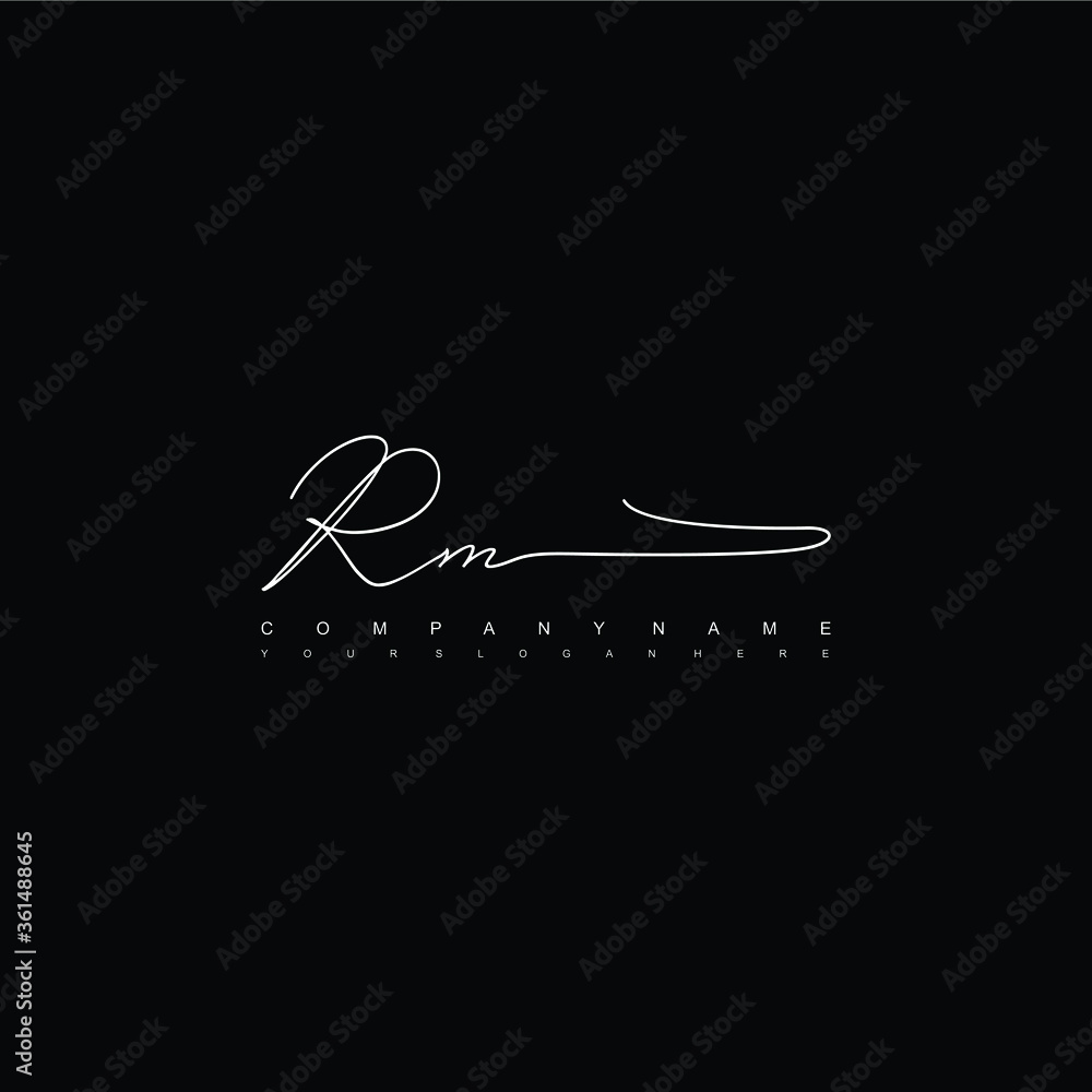 RM initials signature logo. Handwriting logo vector templates. Hand ...