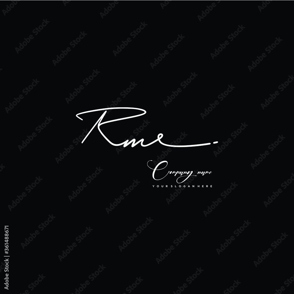 RM initials signature logo. Handwriting logo vector templates. Hand ...