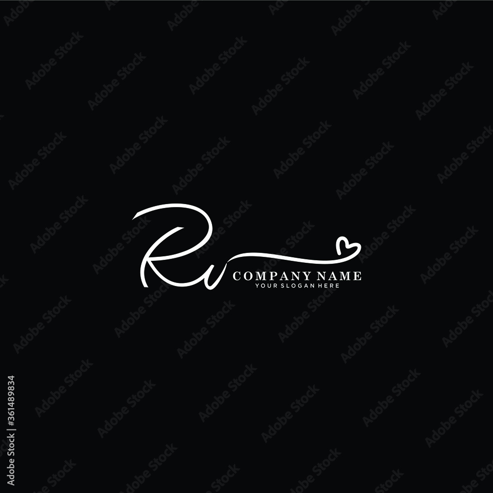 RV initials signature logo. Handwriting logo vector templates. Hand ...