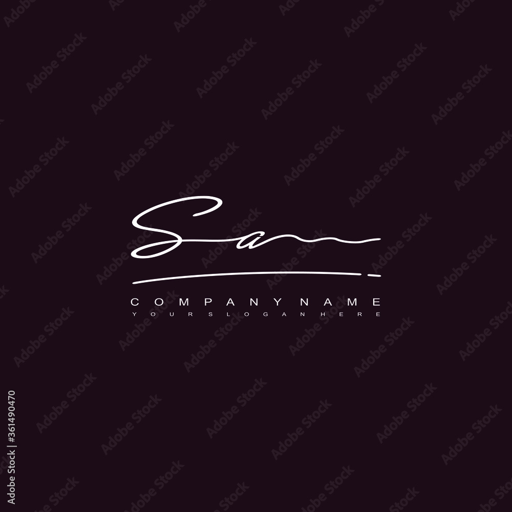 SA initials signature logo. Handwriting logo vector templates. Hand ...