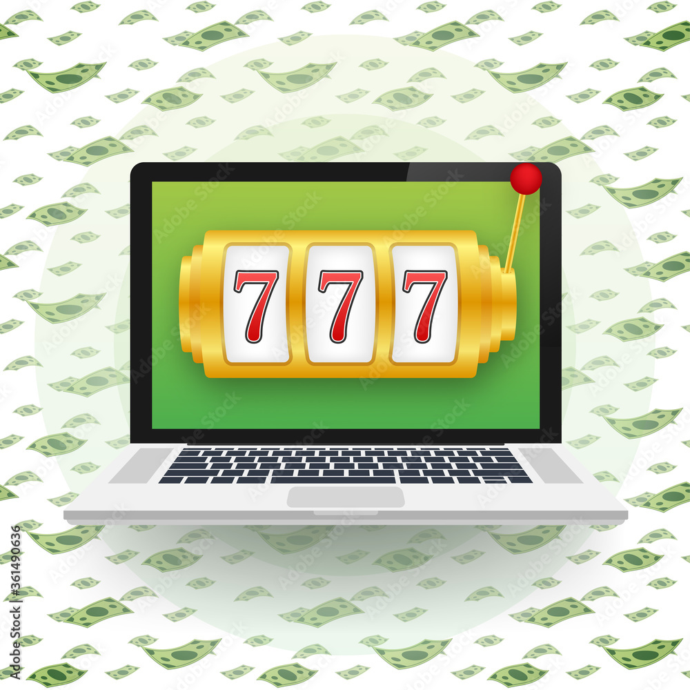 Retro banner for game background design. Winner banner. Slot machine ...