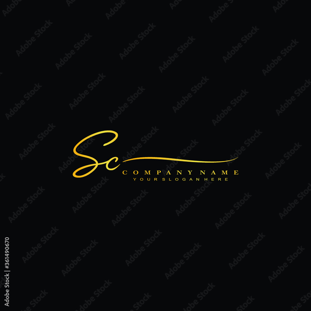 SC initials signature logo. Handwriting logo vector templates. Hand ...