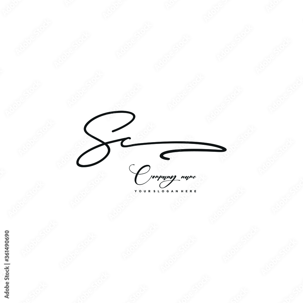 SC initials signature logo. Handwriting logo vector templates. Hand ...