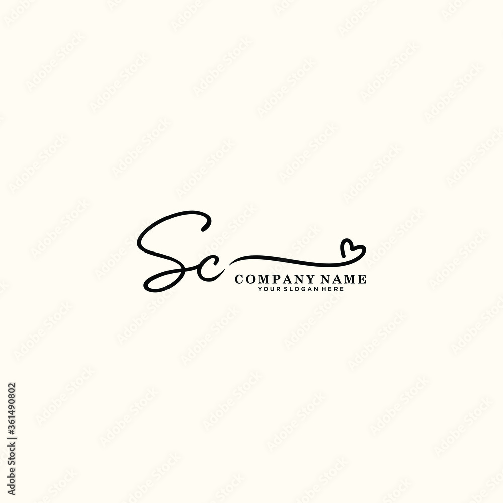 SC initials signature logo. Handwriting logo vector templates. Hand ...