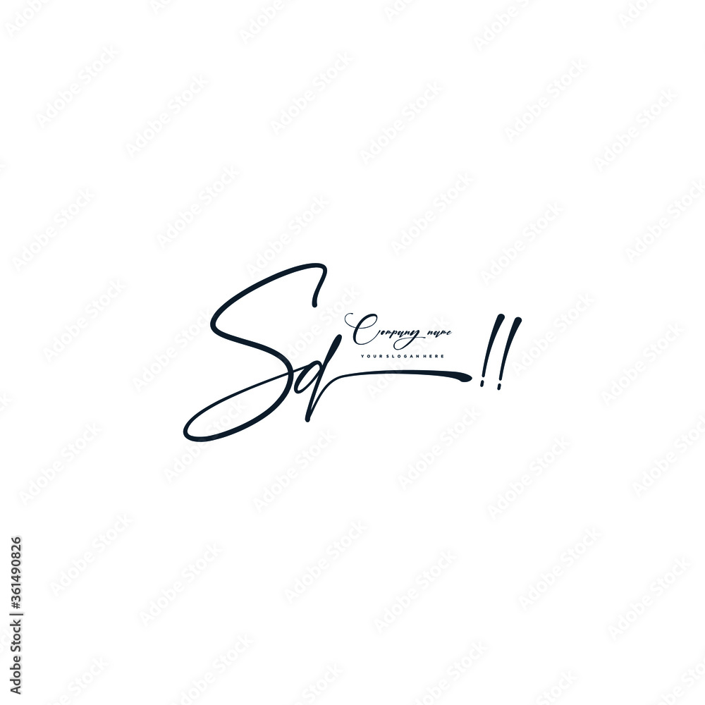 SD initials signature logo. Handwriting logo vector templates. Hand ...