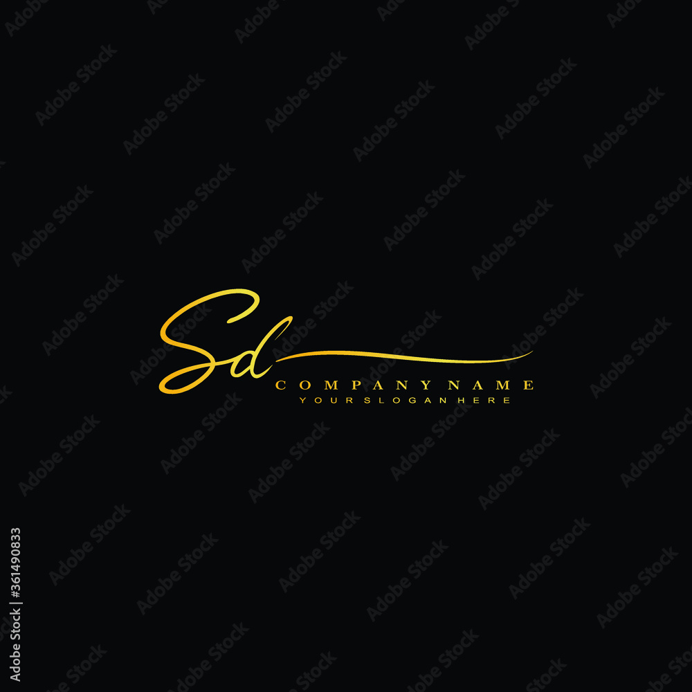 SD initials signature logo. Handwriting logo vector templates. Hand ...