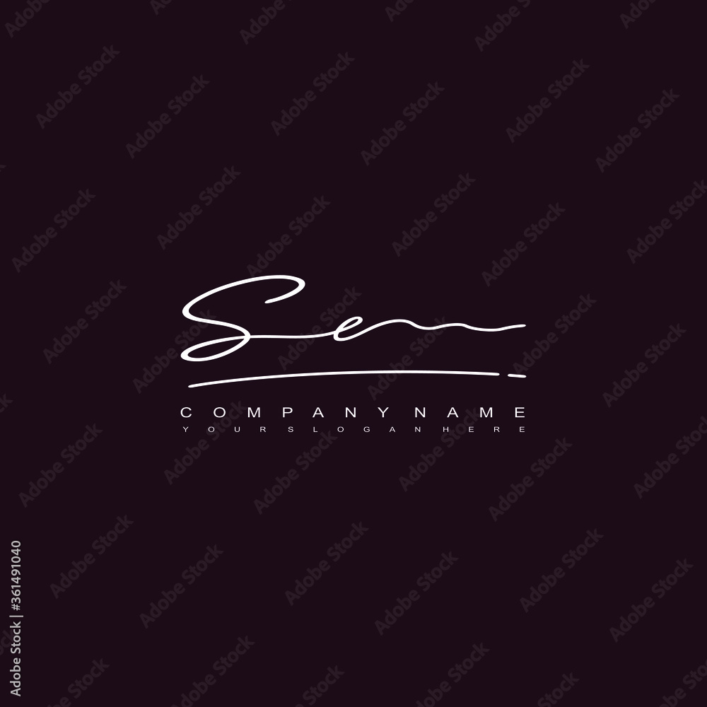 SE initials signature logo. Handwriting logo vector templates. Hand ...