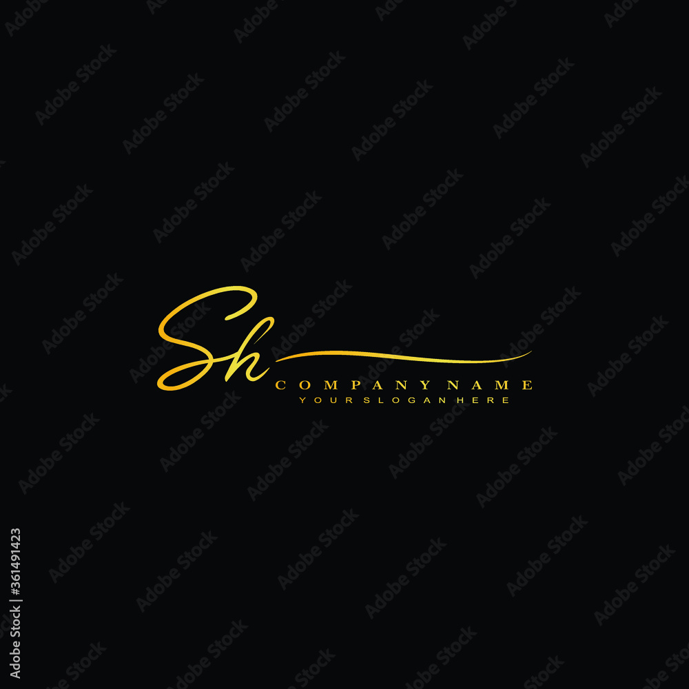 SH initials signature logo. Handwriting logo vector templates. Hand ...